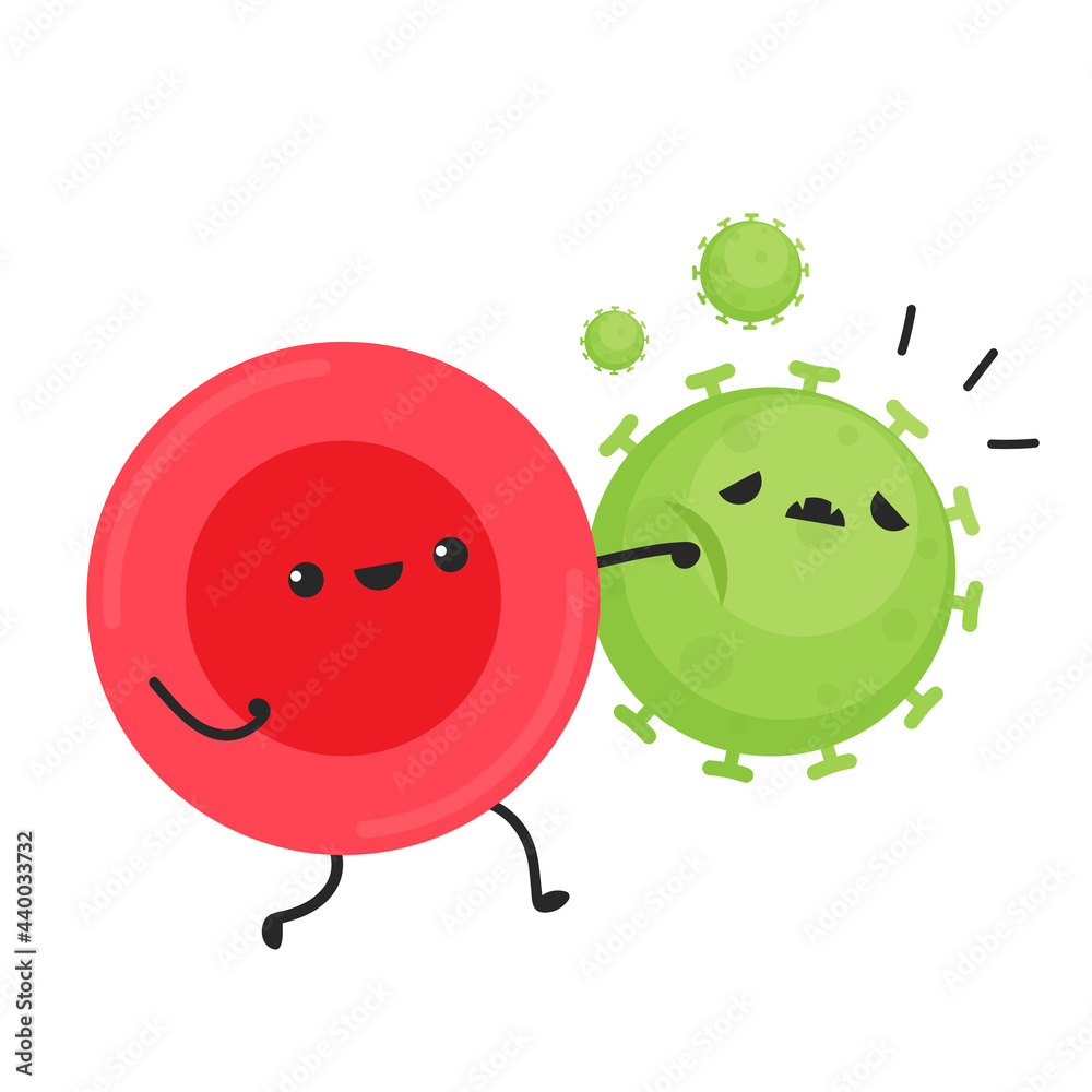 Red blood cell character design. Red blood cell vector. Virus character ...