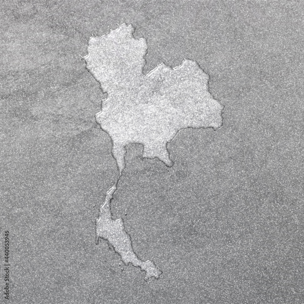 Map of Thailand, silver background Stock Photo | Adobe Stock