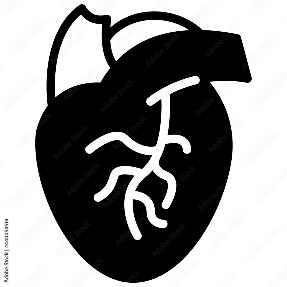 human body internal organ solid icon of heart Stock Vector | Adobe Stock