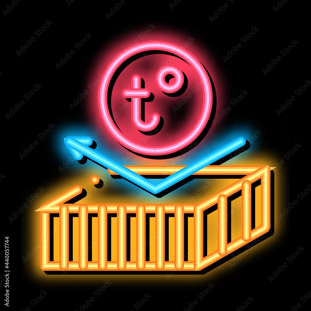 roof heat resistant layer neon light sign vector. Glowing bright icon ...