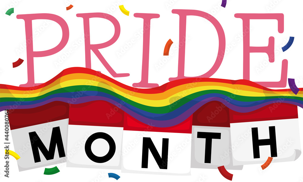 Calendars, Rainbow Flag and Greeting Message for Pride Month ...