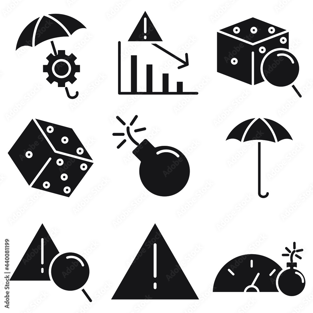Risk Management icon. Risk Management set symbol vector elements for ...