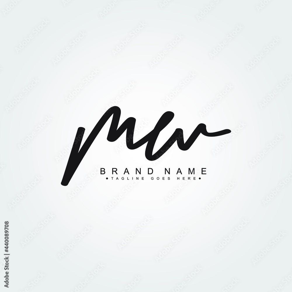 Initial Letter MW Logo - Hand Drawn Signature for Initials M and W ...