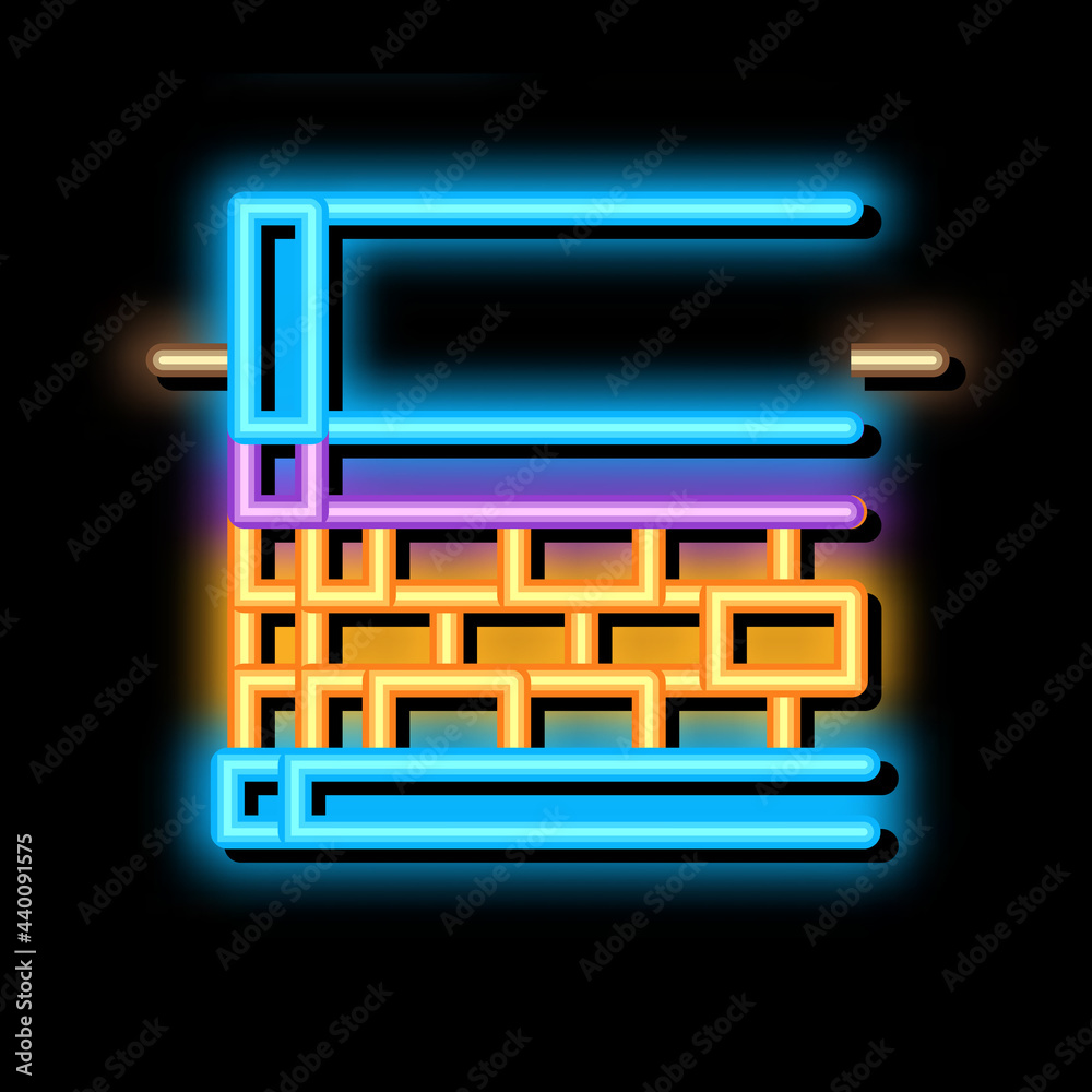 prefabricated foundation neon light sign vector. Glowing bright icon ...