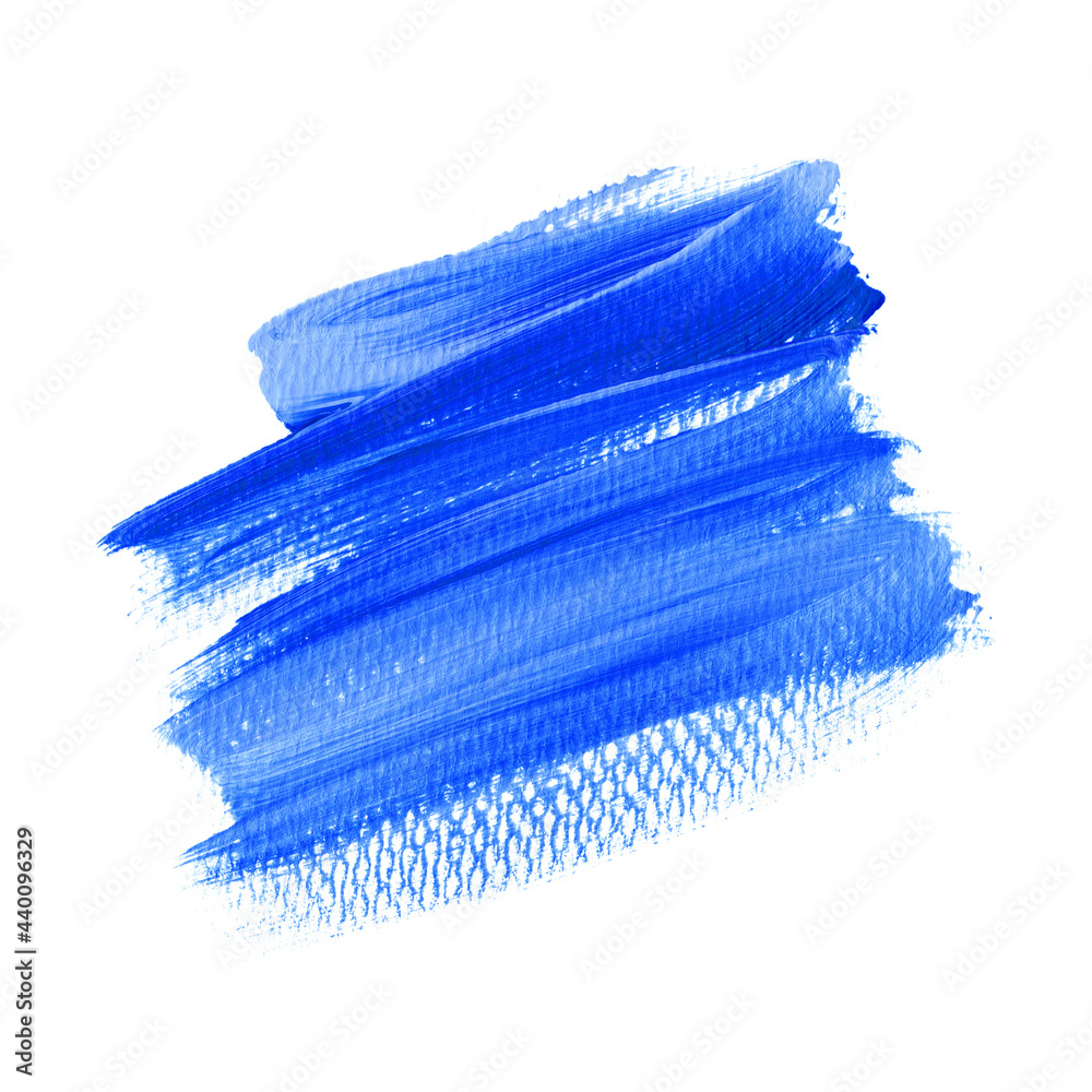 Blue brush paint stroke isolated background. Perfect design for logo ...