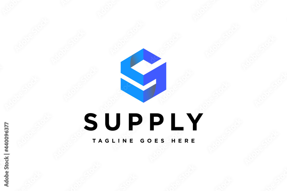 Abstract letter S with box logo design vector illustration. Abstract ...