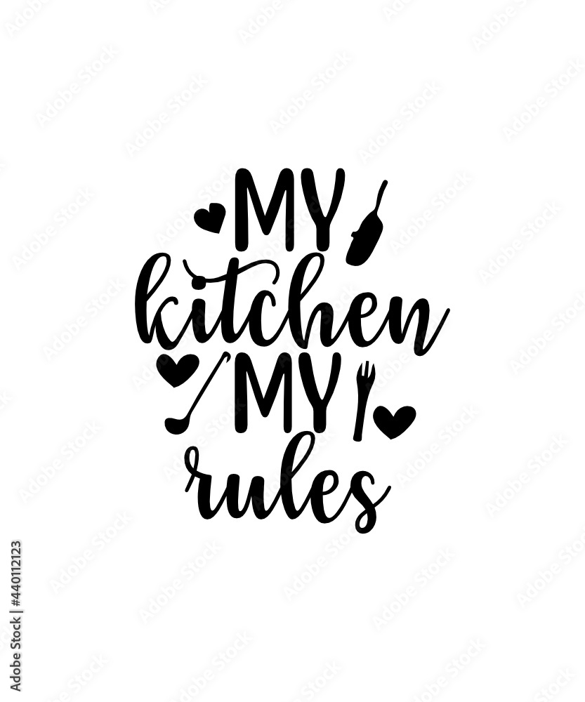 My Rules Printable Home Kitchen Decor, Printable Art, Kitchen Quote ...