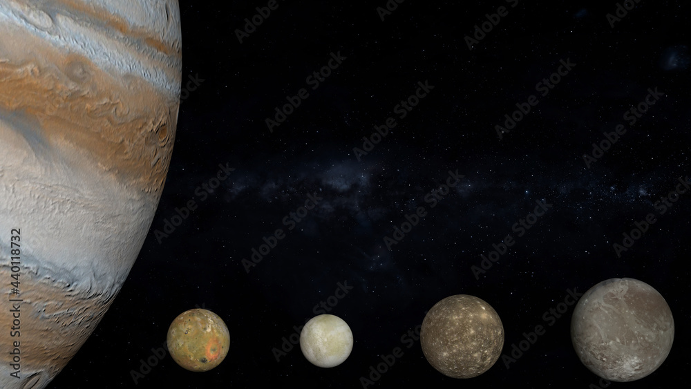 Illustrations Of All Jupiter Moons