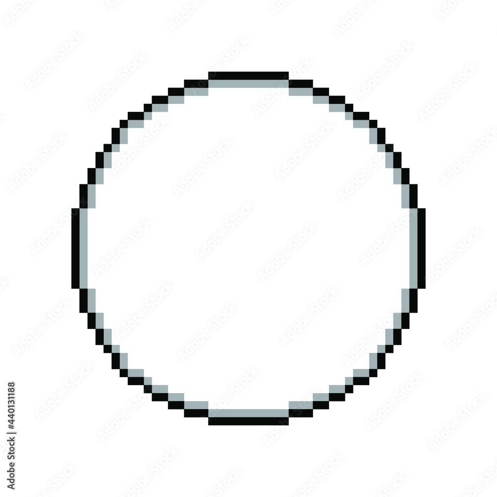pixel circle, pixelated circular border. 8 bits. pixelart. icon can be ...