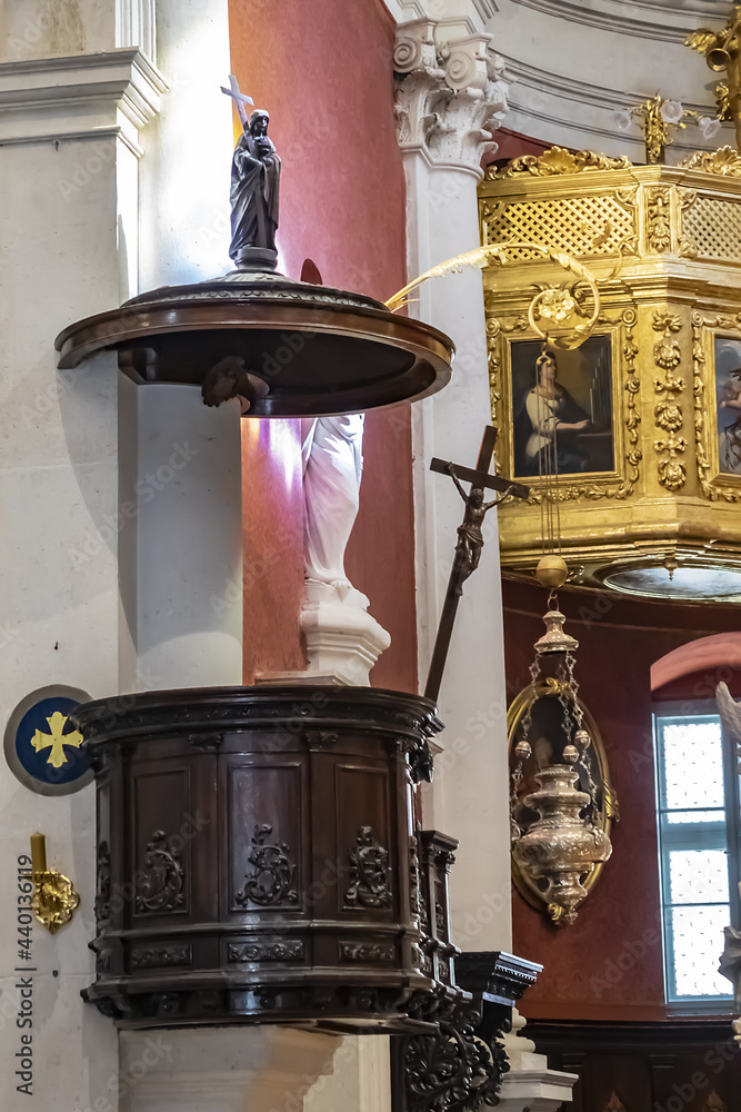Interior of Venetian Baroque style Church of St Blaise - one of most ...