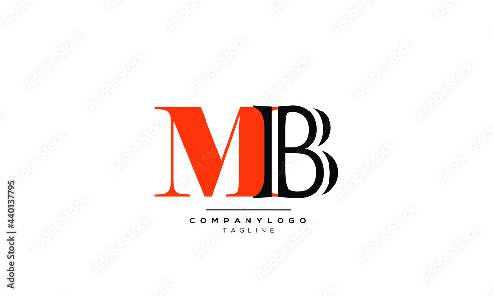 Alphabet letters Initials Monogram logo LR, MB INITIAL, MB letter Stock ...