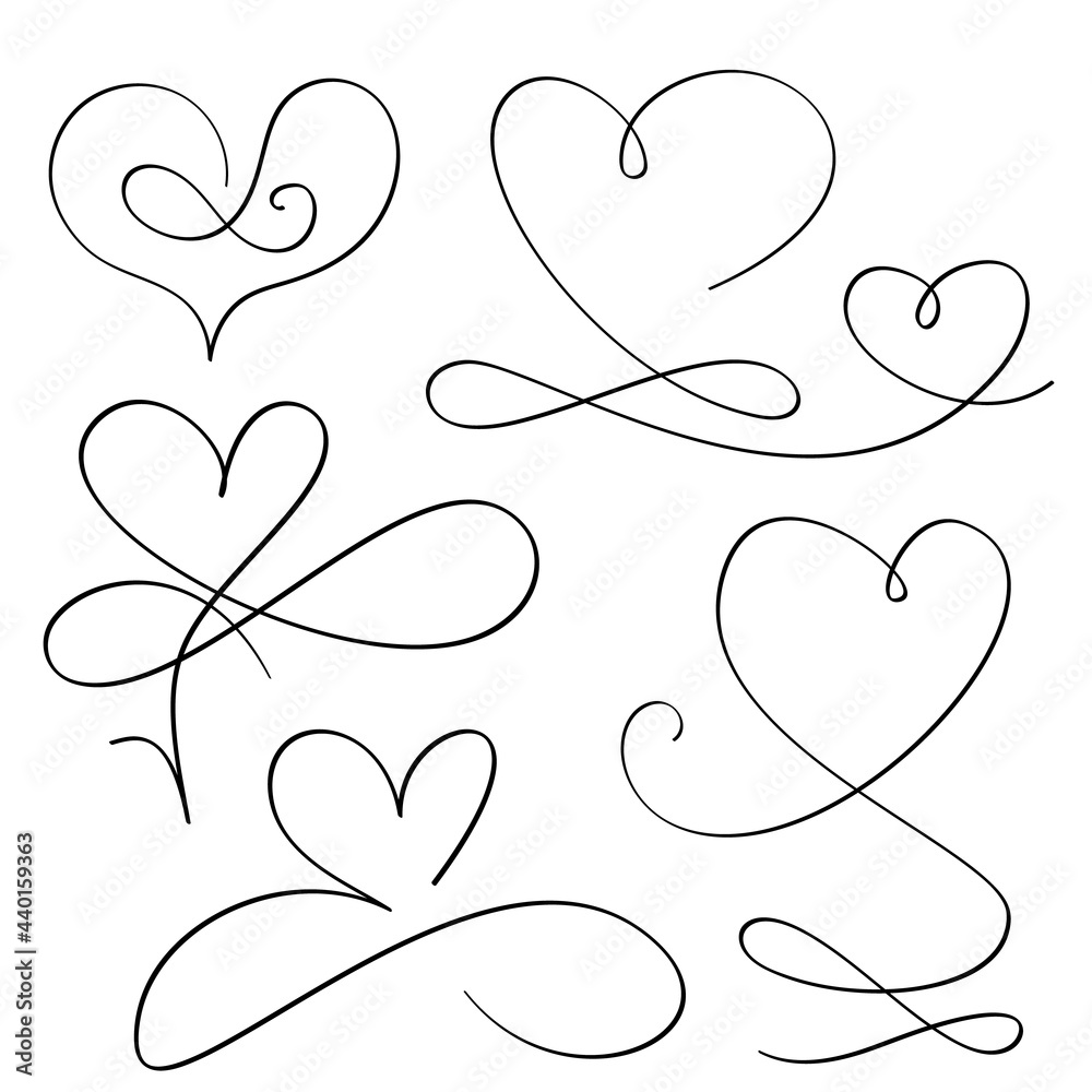 Continuous Heart Vector Illustration, One Line Art Love Symbol Stock ...