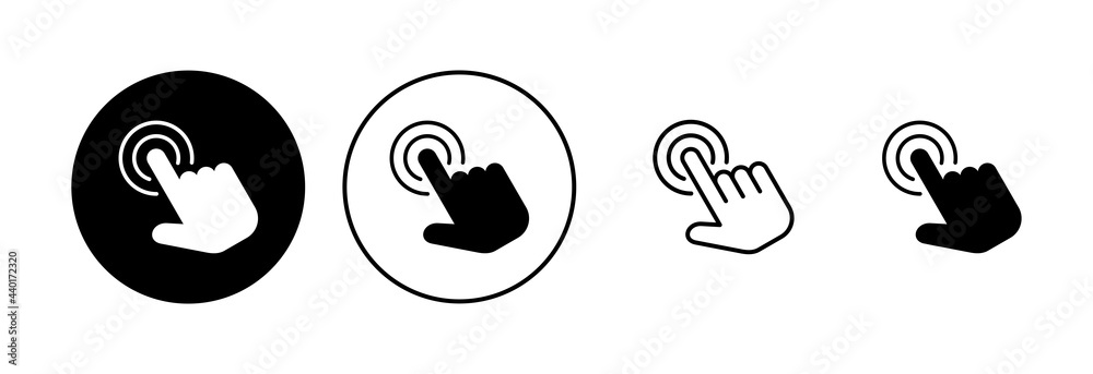 Hand click icon set. pointer icon vector. hand cursor icon vector Stock ...