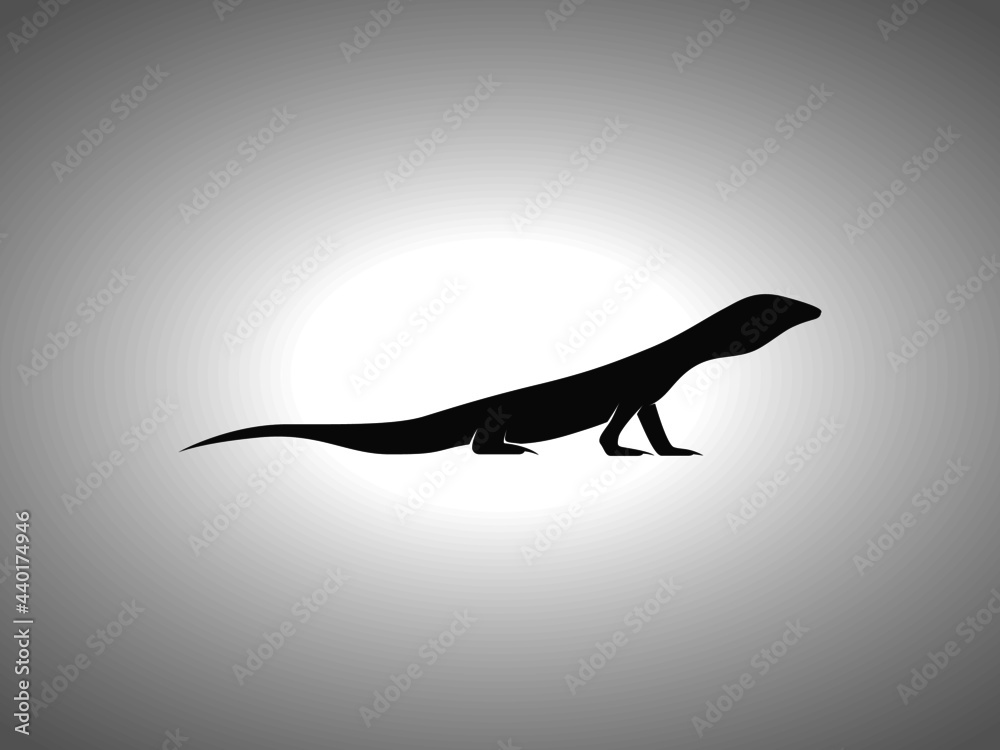 Vetor de Monitor Lizard Silhouette. Isolated Vector Swordfish Animal ...