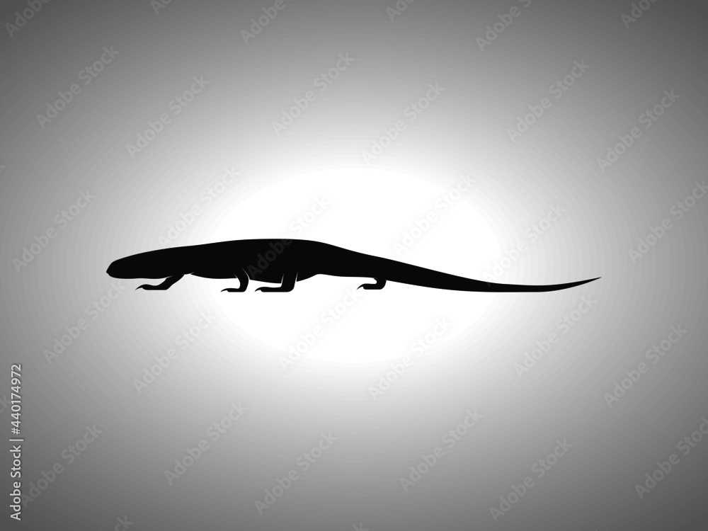 Monitor Lizard Silhouette. Isolated Vector Swordfish Animal Template ...
