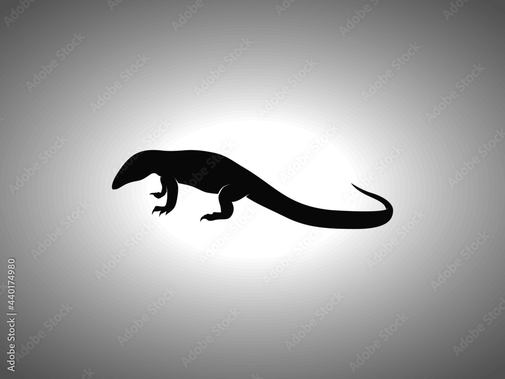 Monitor Lizard Silhouette. Isolated Vector Swordfish Animal Template ...