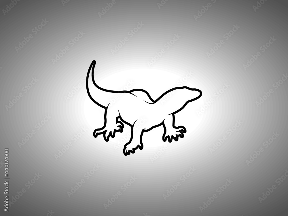Monitor Lizard Silhouette. Isolated Vector Swordfish Animal Template ...