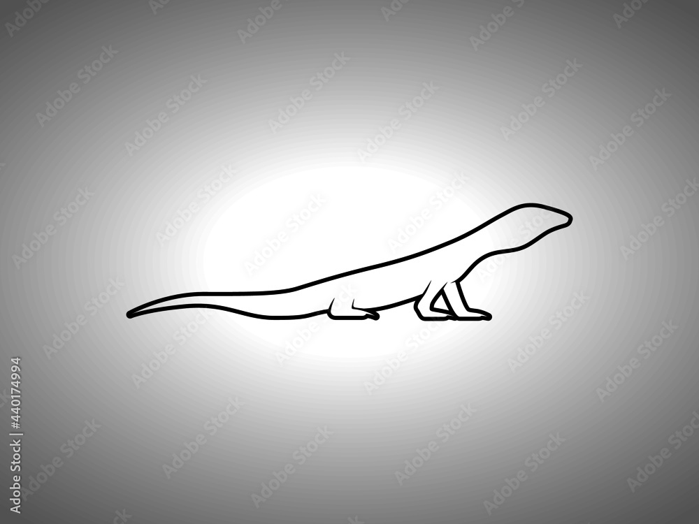 Monitor Lizard Silhouette. Isolated Vector Swordfish Animal Template ...