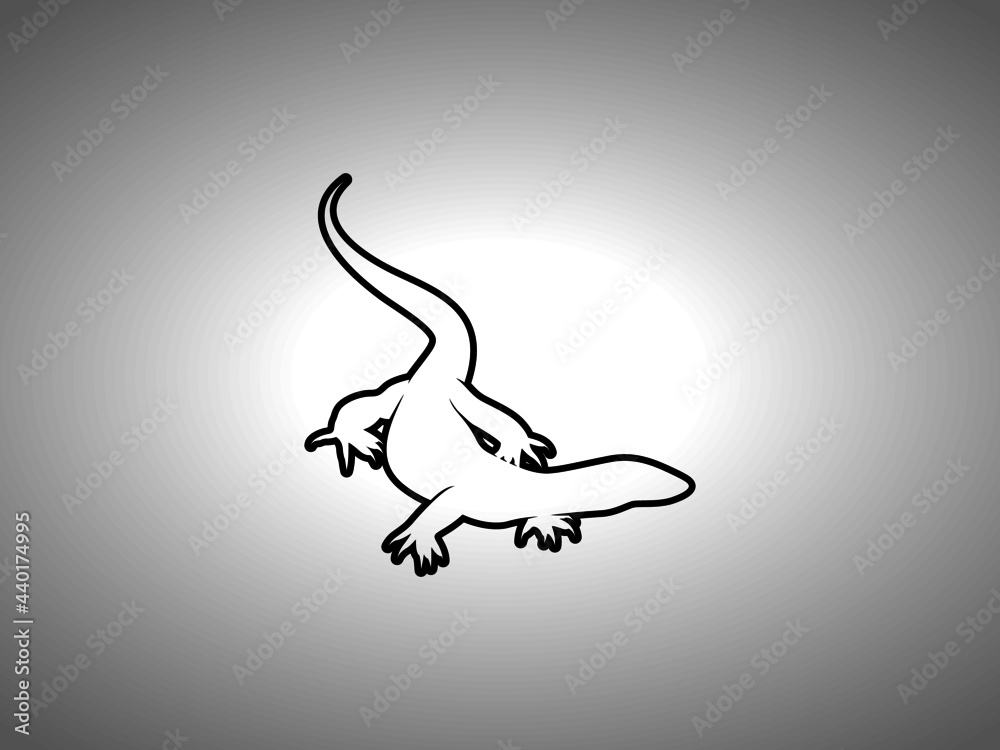Monitor Lizard Silhouette. Isolated Vector Swordfish Animal Template ...