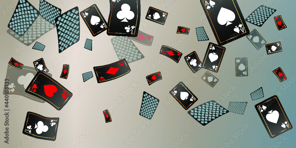 Casino Playing Cards are falling down. Playing Cards rain. Pattern for ...