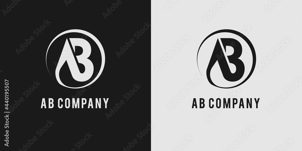 monogram vector combination letter a and b isolated circle, usable logo ...