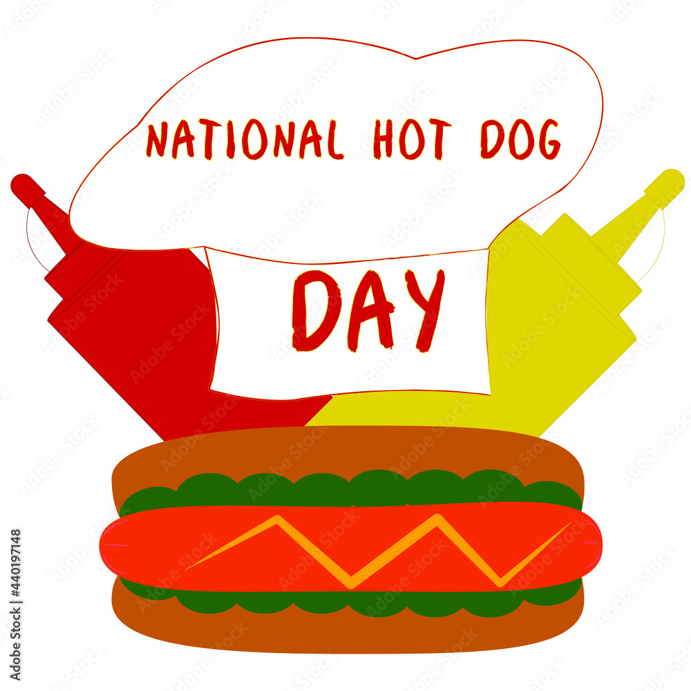 National Hot Dog Day Vector Illustration Vector Hot Dog Ketchup national-hot-dog-day-vector-illustration-vector-hot-dog-ketchup