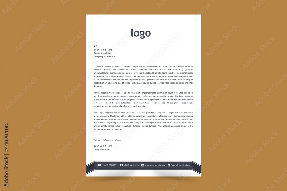 A4 Letterhead Template Vector Design. Corporate letterhead, modern ...
