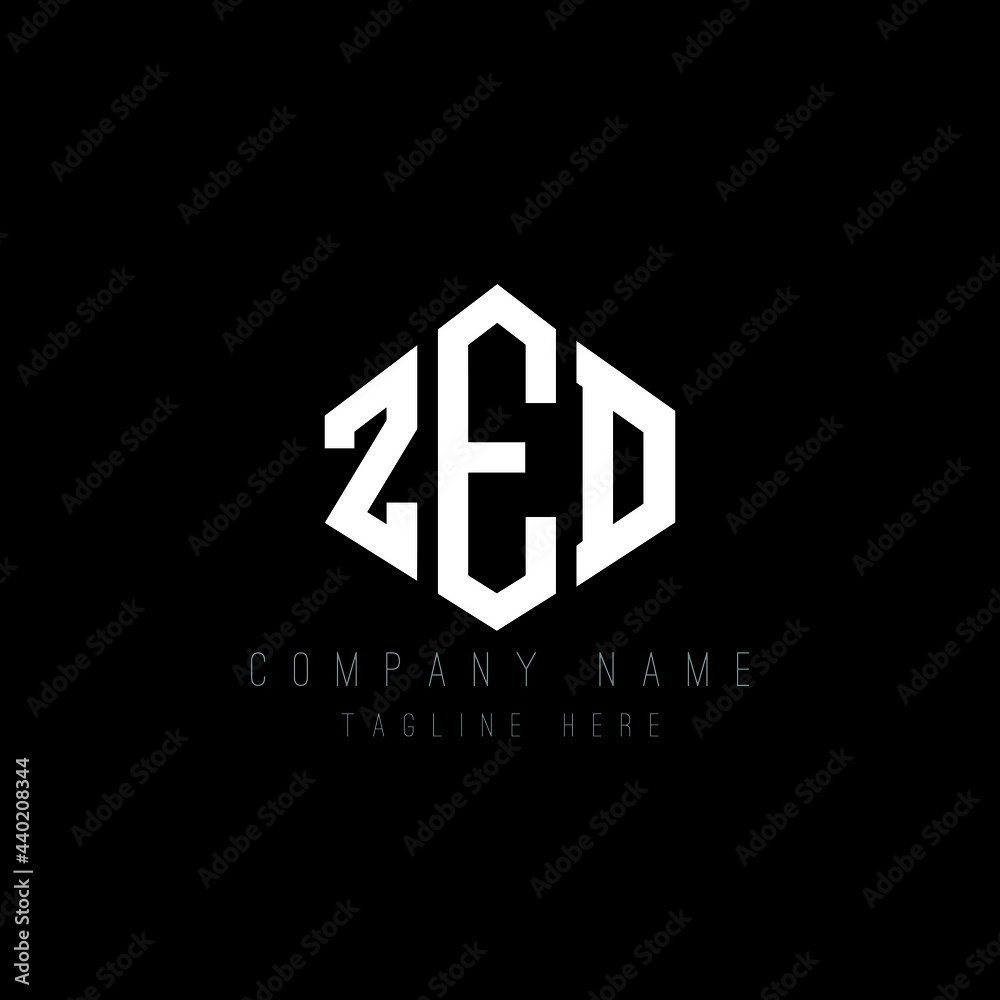 ZED letter logo design with polygon shape. ZED polygon logo monogram. ZED cube logo design. ZED ...