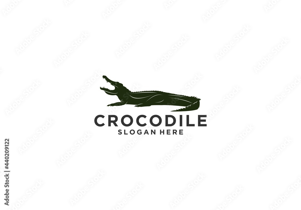 crocodile logo in white background Stock Vector | Adobe Stock