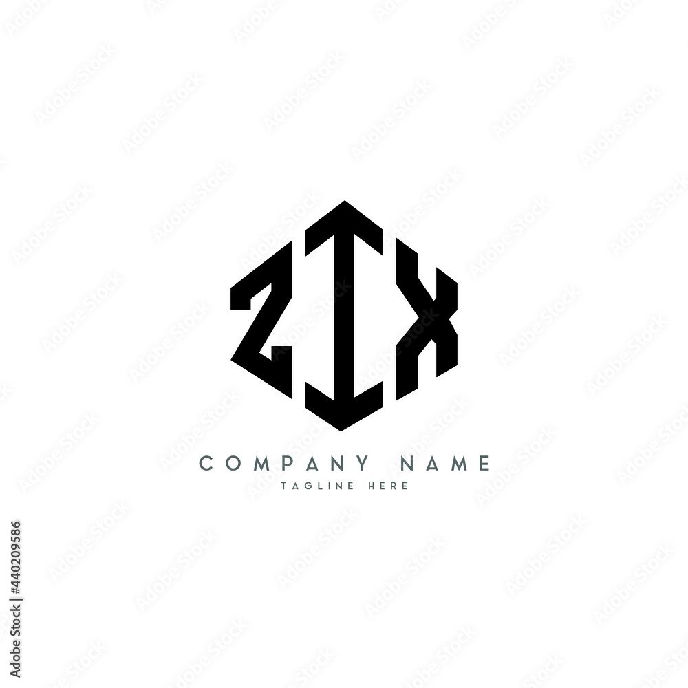ZIX letter logo design with polygon shape. ZIX polygon logo monogram ...