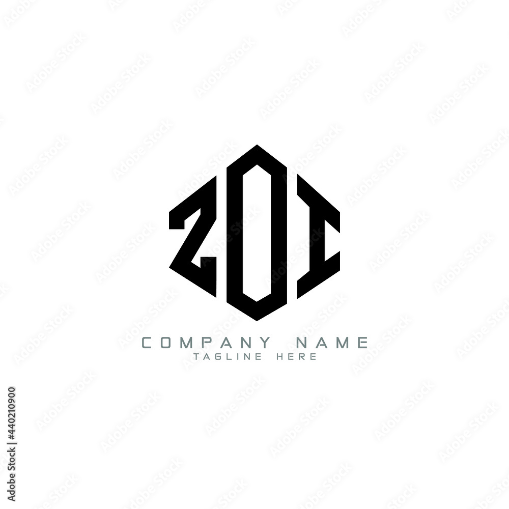 ZOI letter logo design with polygon shape. ZOI polygon logo monogram ...