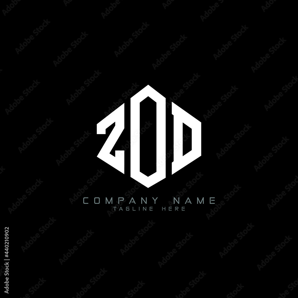 ZOD letter logo design with polygon shape. ZOD polygon logo monogram ...