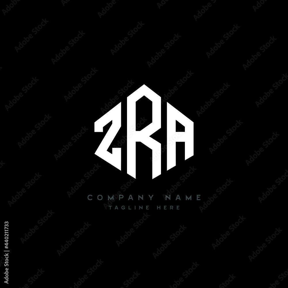ZRA letter logo design with polygon shape. ZRA polygon logo monogram ...