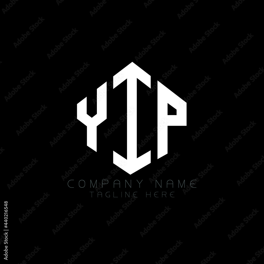 YIP letter logo design with polygon shape. YIP polygon logo monogram ...