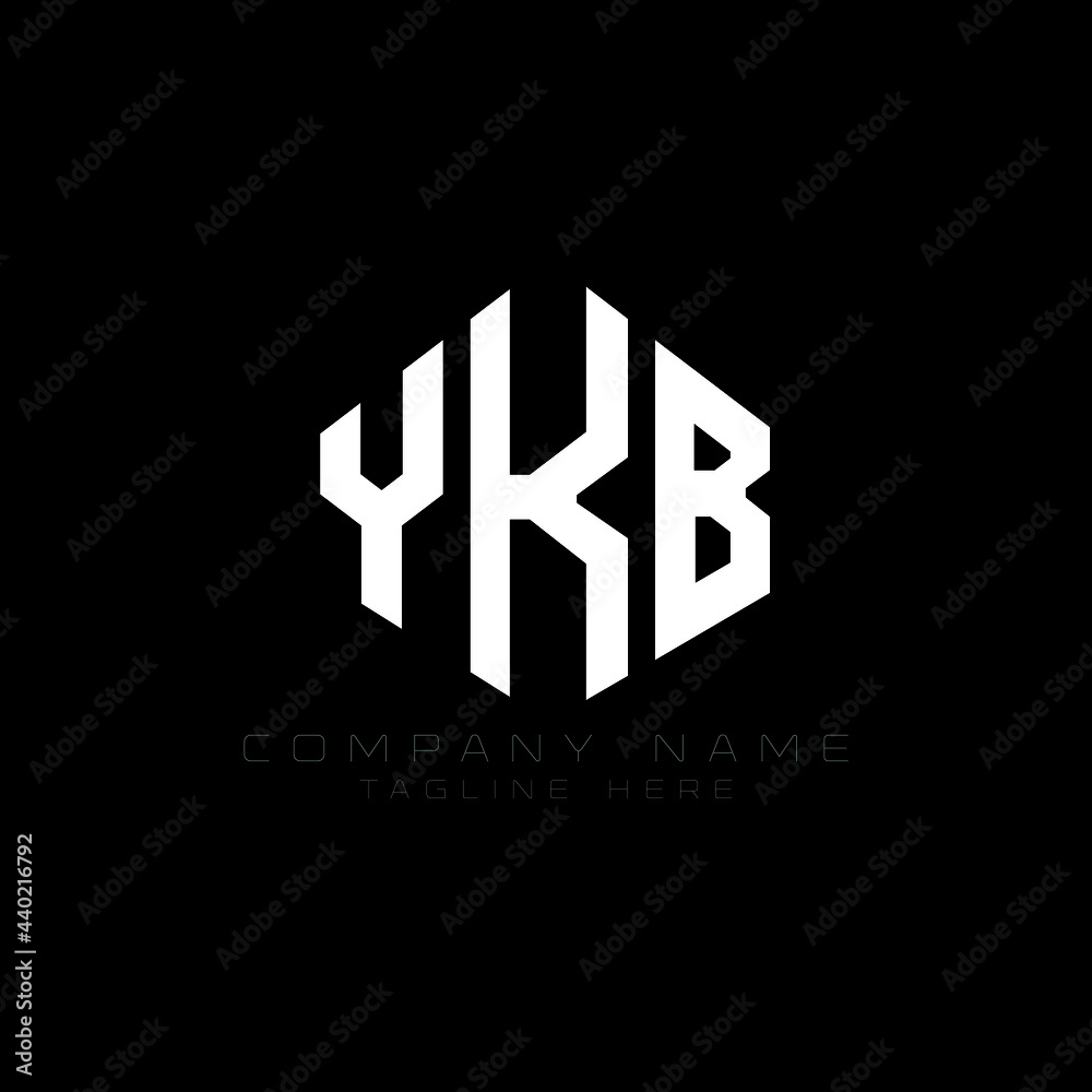 YKB letter logo design with polygon shape. YKB polygon logo monogram ...