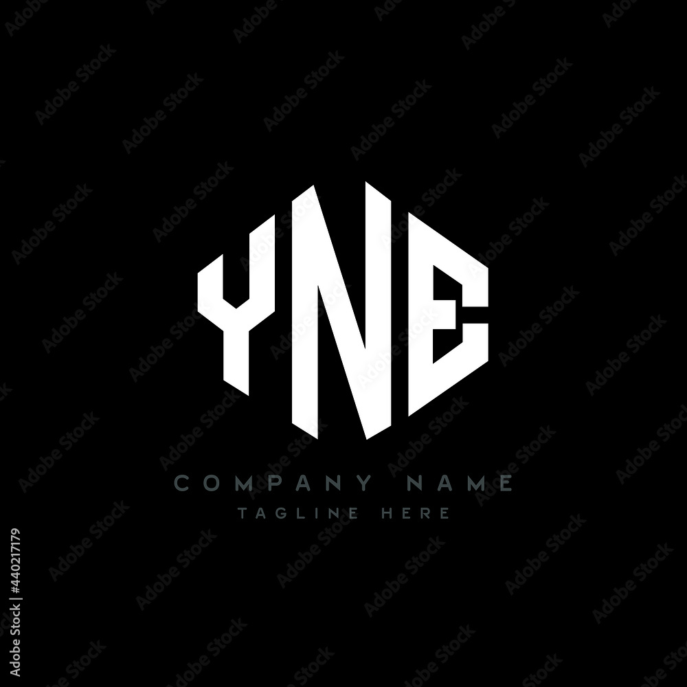 YNE letter logo design with polygon shape. YNE polygon logo monogram ...