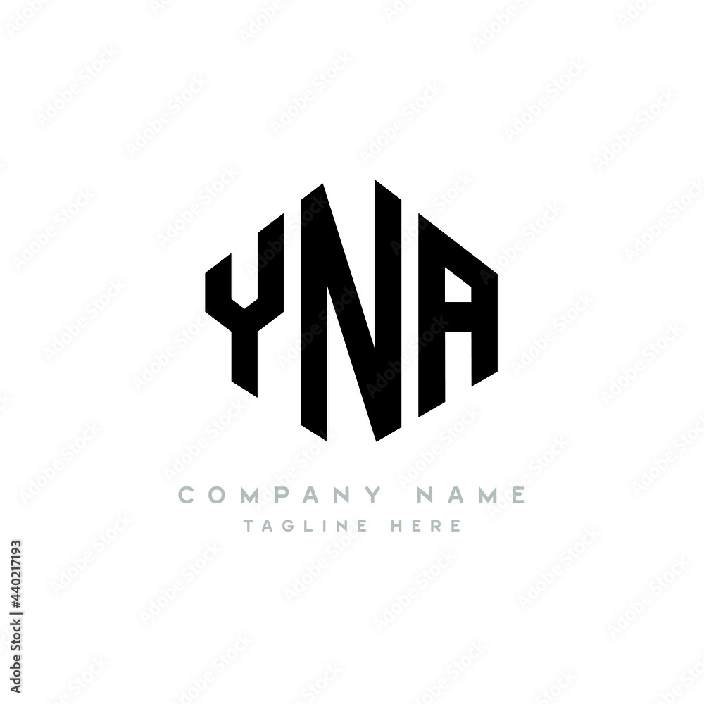YNA letter logo design with polygon shape. YNA polygon logo monogram ...
