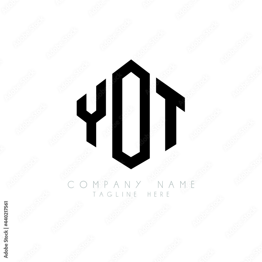 YOT letter logo design with polygon shape. YOT polygon logo monogram ...