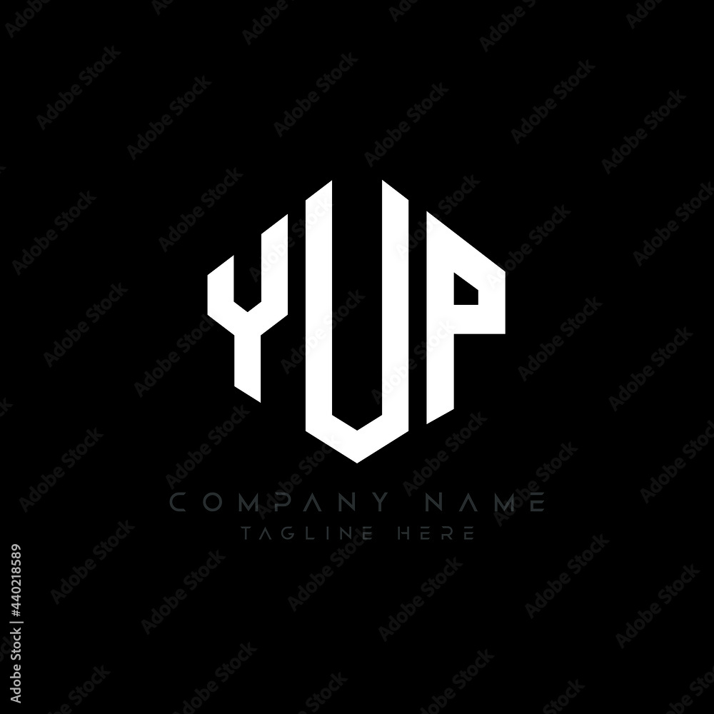 YUP letter logo design with polygon shape. YUP polygon logo monogram ...