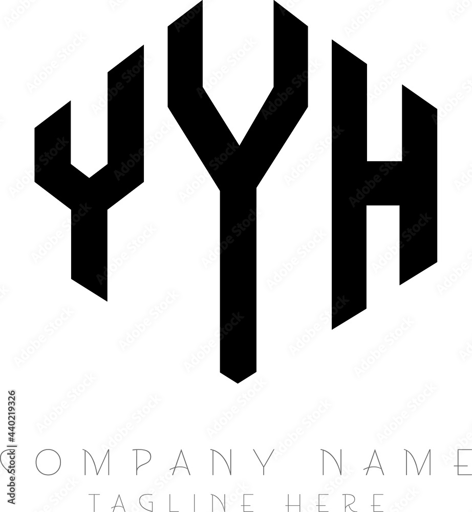 YYH letter logo design with polygon shape. YYH polygon logo monogram ...