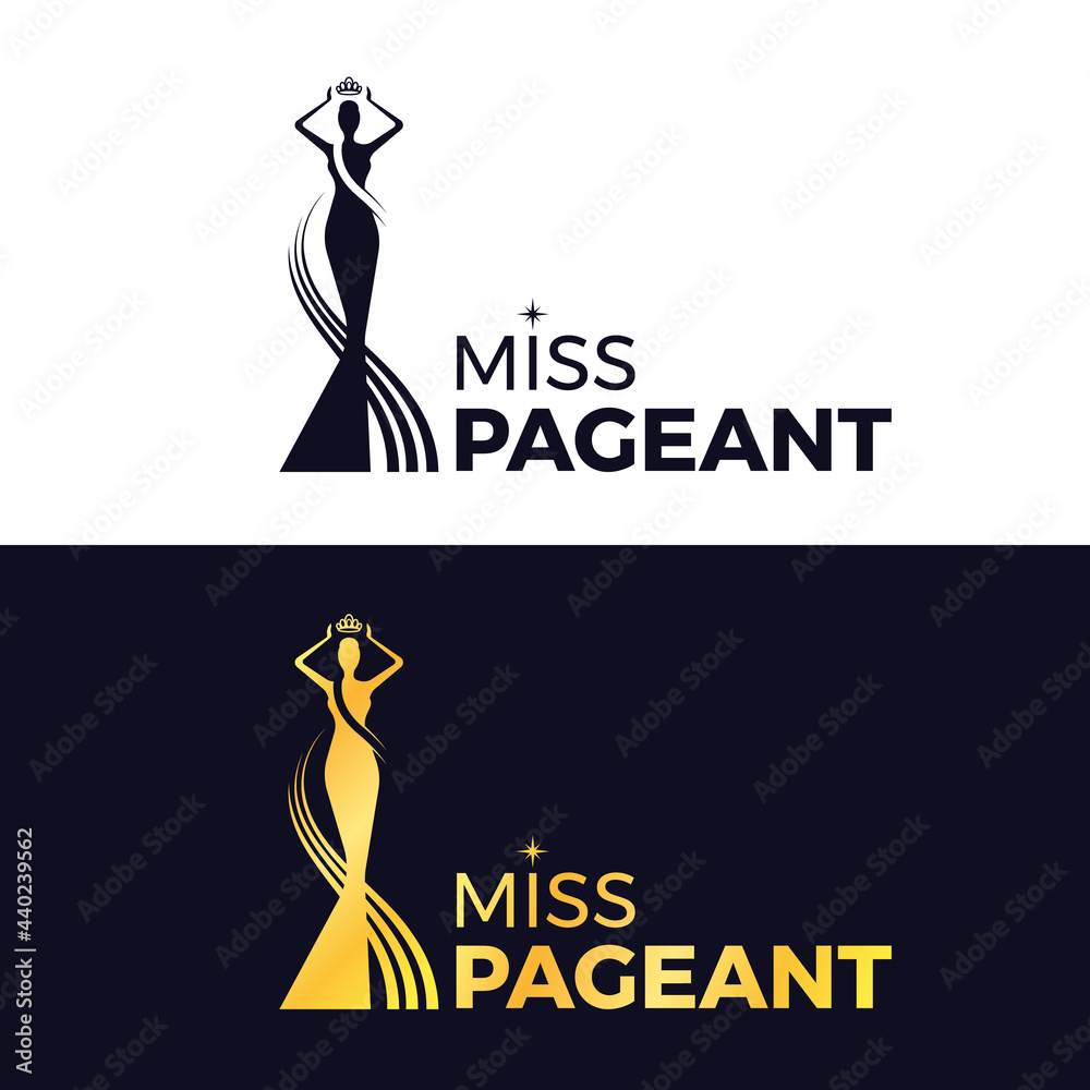 miss pageant logo - black and gold The beauty queen pageant holding ...