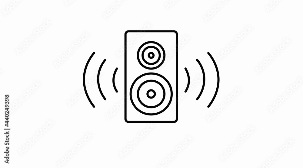 Speaker Icon. Vector isolated black and white illustration of a speaker ...