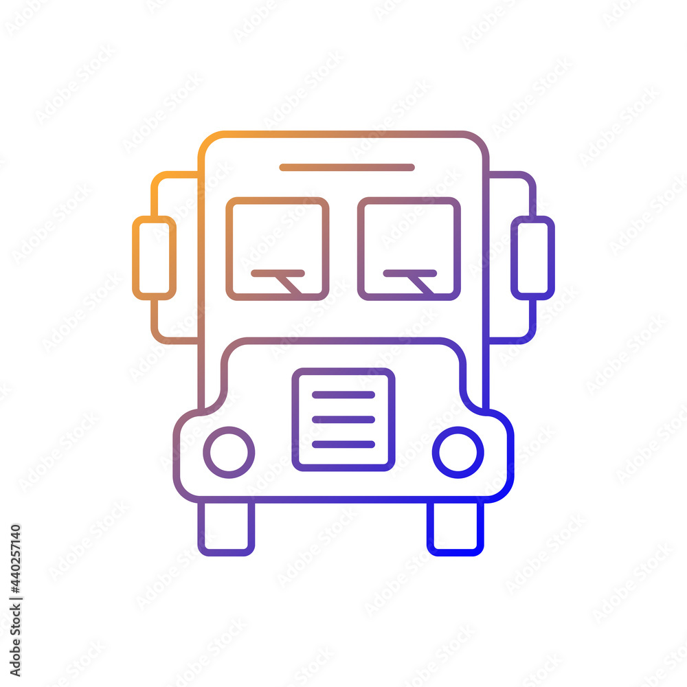 School bus gradient linear vector icon. Transportation for students ...