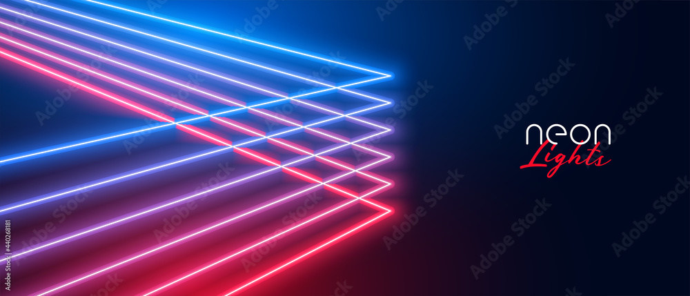 neon lines light effect banner design Stock Vector | Adobe Stock