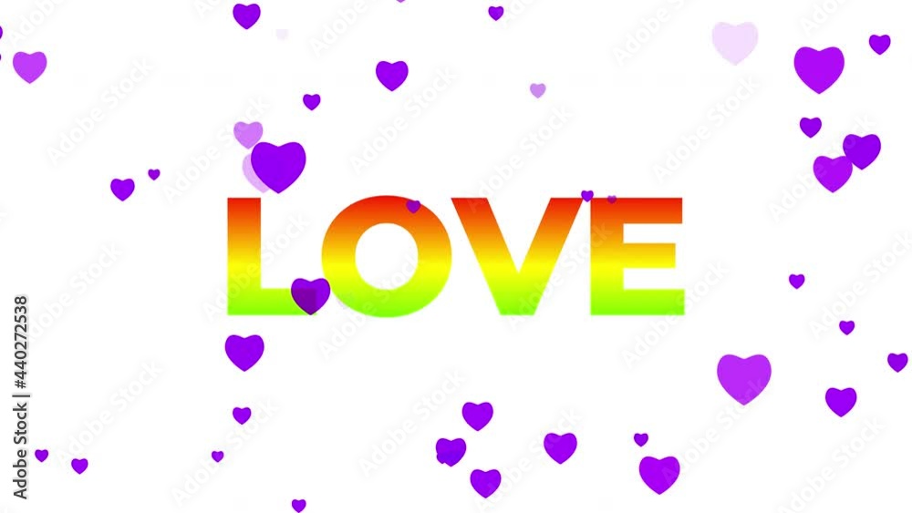 LGBTQ. Love text animation. LGBT flag color palette. Parade of gender ...