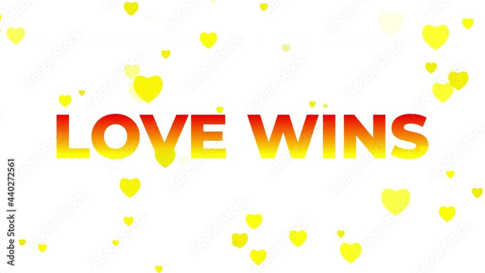 LGBTQ. Love wins text animation. LGBT flag color palette. Parade of ...