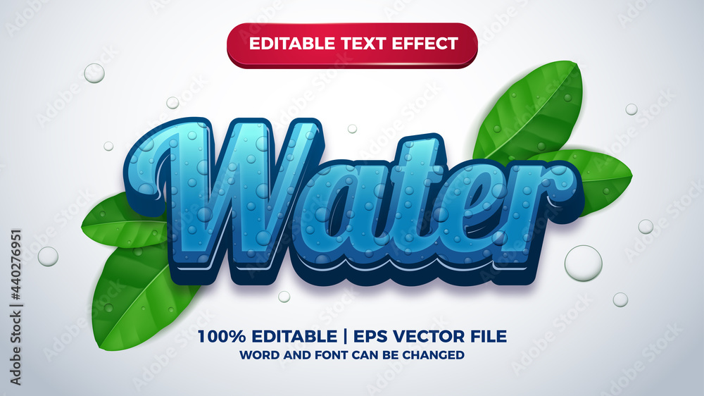fresh water editable text style effect illustrator. vector design ...