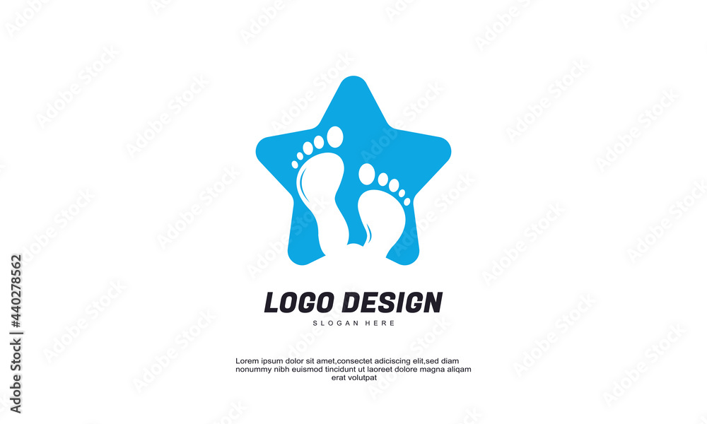 Vetor de stock vector Simple Foot star logo designs vector Walking foot ...