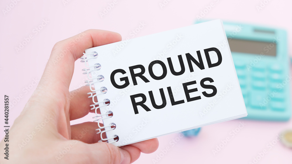 Ground Rules text on sticky notes isolated on office desk. Stock Photo ...