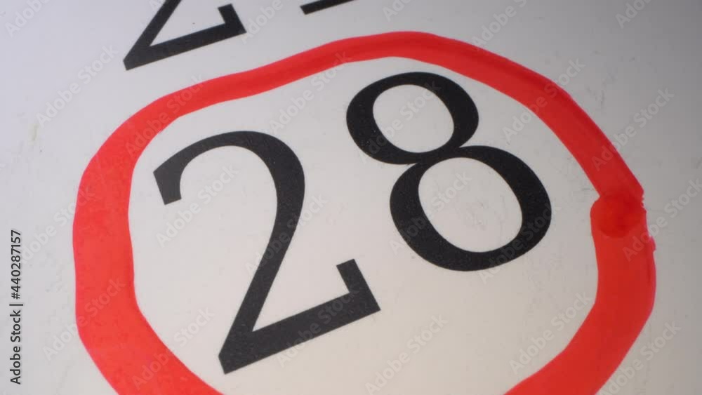 28 Deadline - Marking the date in the calendar with a red marker. The ...